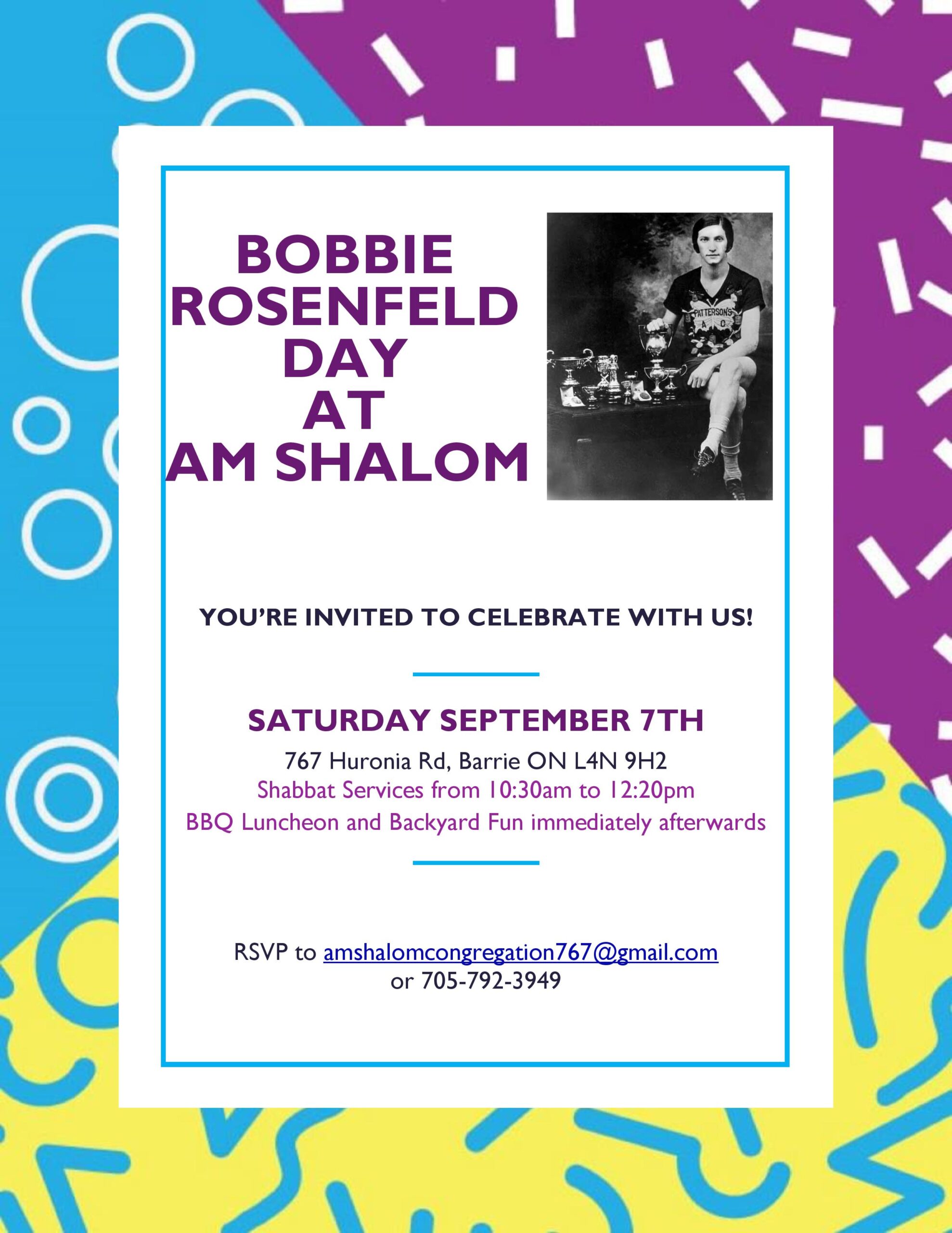 Welcome Back Shabbat and Bobbie Rosenfeld Day